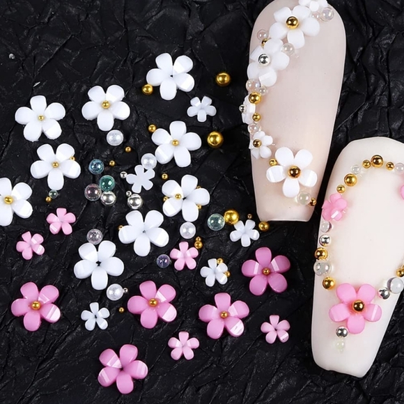 Unknown | Other | 3d Spring Flowwe Nail Charms Caviar Beads 2 Sets Of 6 ...